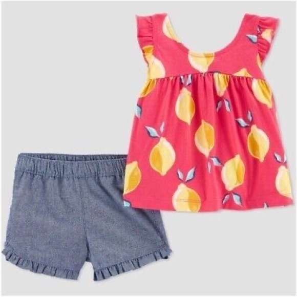 Carter's | Matching Sets | Nwt Baby Girls Lemon Top Bottom Set Just One ...